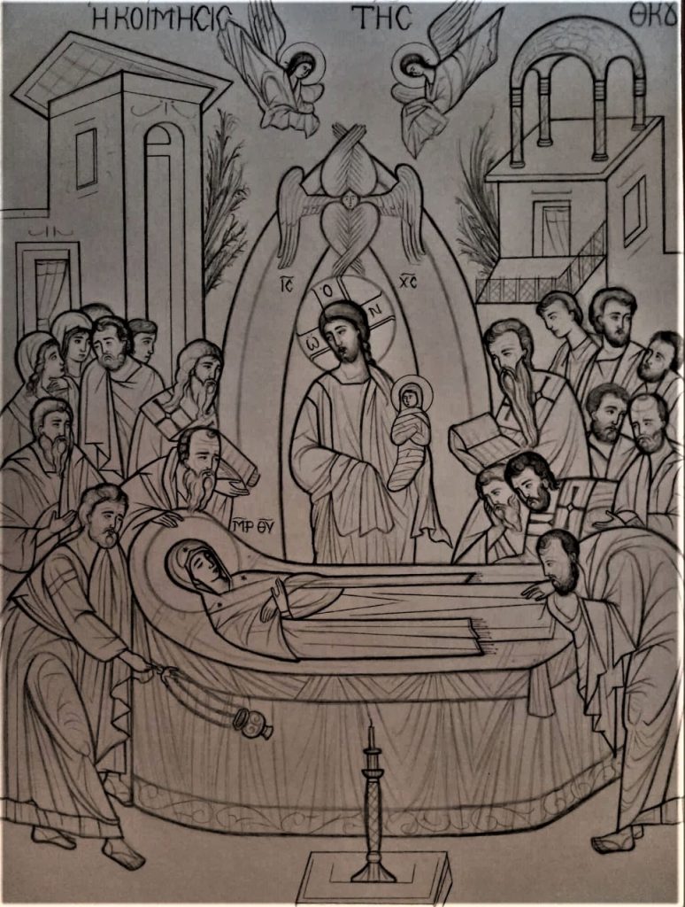 Σχέδια ζωγραφικής για μικρά παιδιά – 64. “Η ΚΟΙΜΗΣΗ ΤΗΣ ΘΕΟΤΟΚΟΥ ...